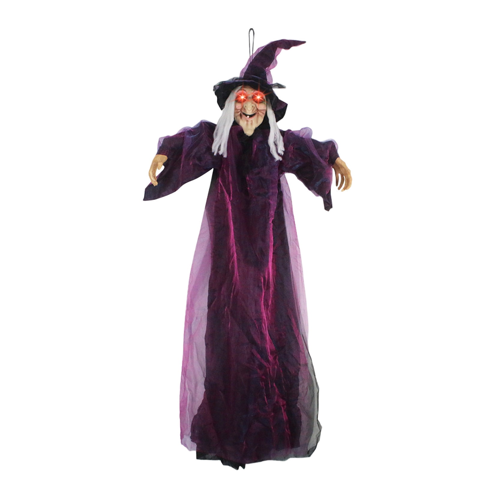 5.9 FT Halloween Sound Activated Hanging Witch Decoration, Screaming ...