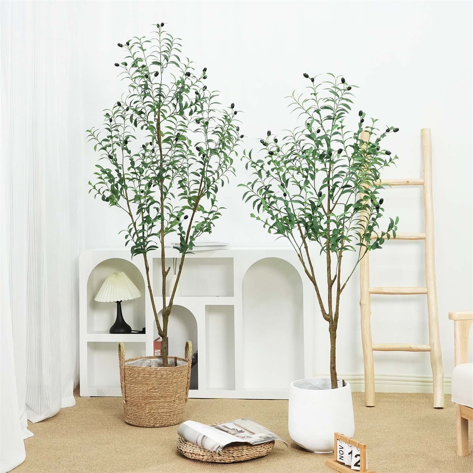 5.9 FT High Artificial Olive Tree, Indoor Artificial Plants Large Olive ...