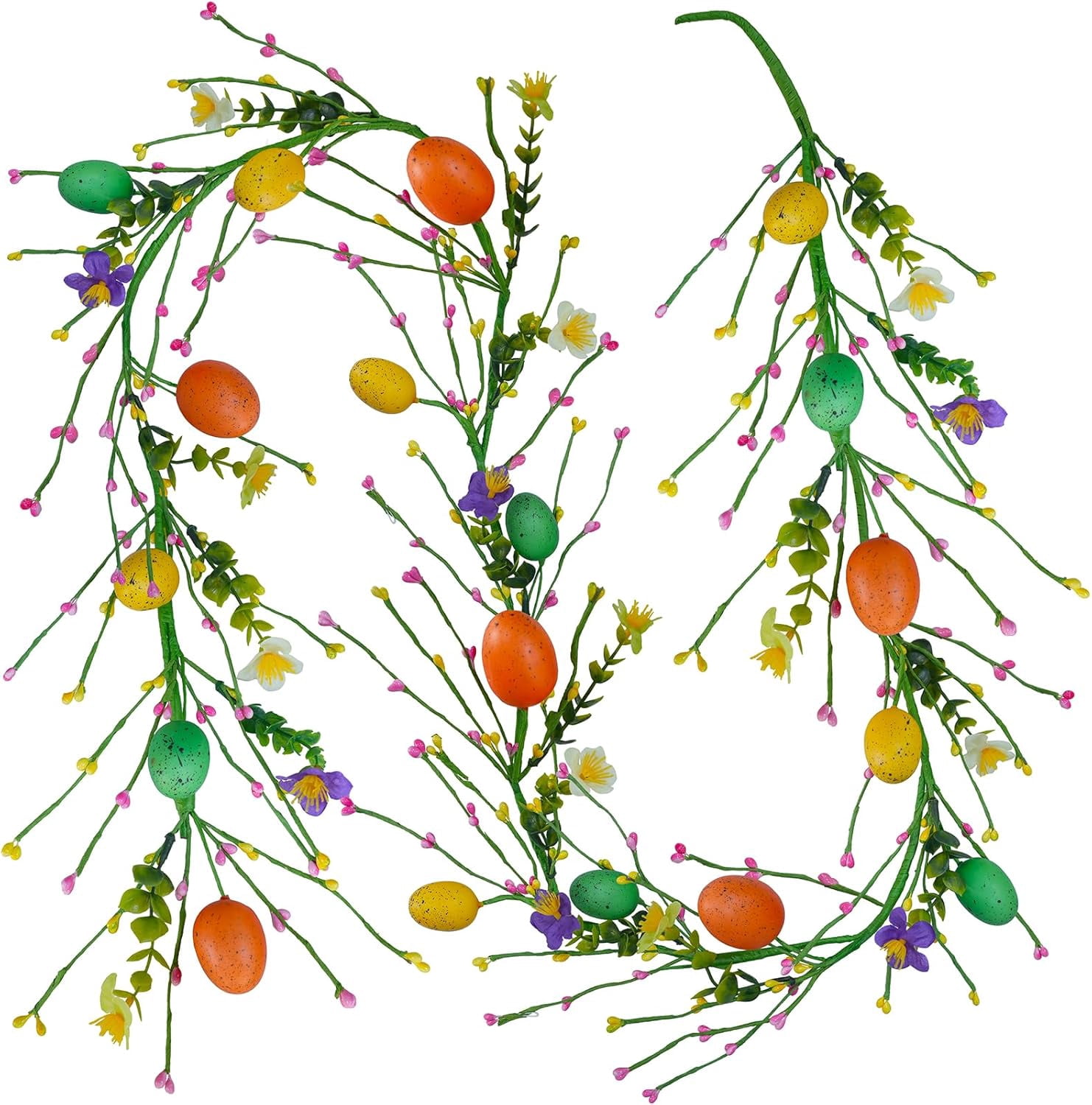 5.9 Ft Artificial Easter Egg Garland Spring Flower and Egg Garland with ...