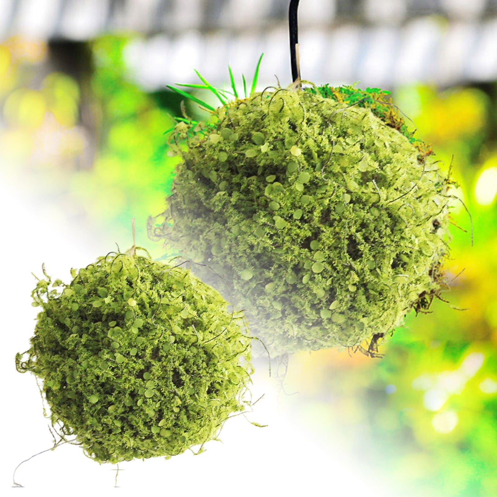 5.9 Inch Artificial Moss Topiary Balls, Large Handmade Greenery Balls ...