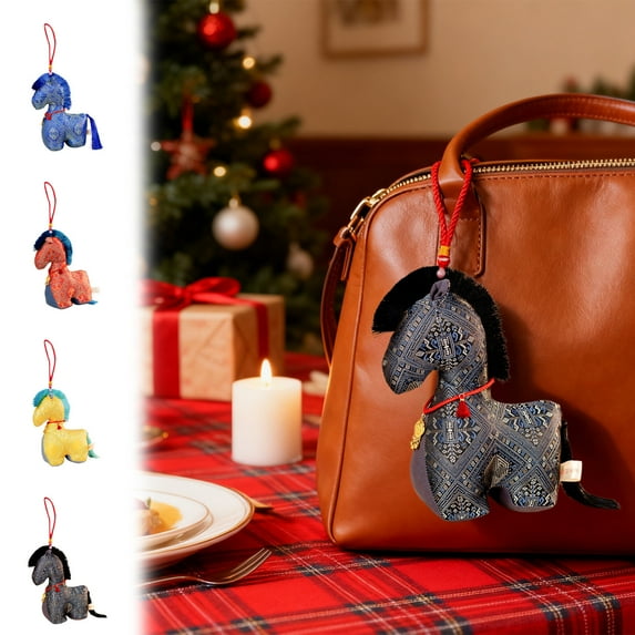 5.9-Inch Cartoon Horse Pendant Doll – Cute Hanging Plush Toy for Bag ...