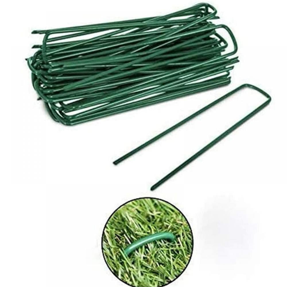 5.9 Inch Garden Stakes Galvanized Landscape Staples, U-Type Turf ...