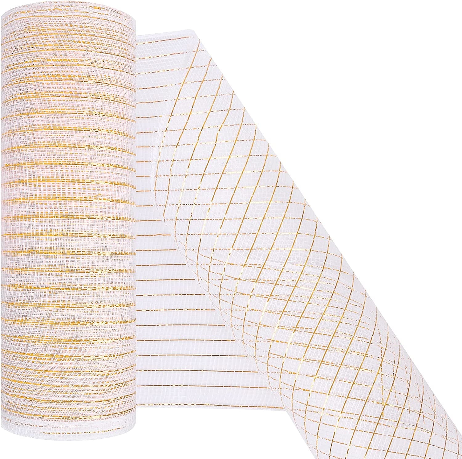 5.9 Inch x 30 Feet Decor Mesh Ribbon with Metallic Foil, Deco Mesh ...