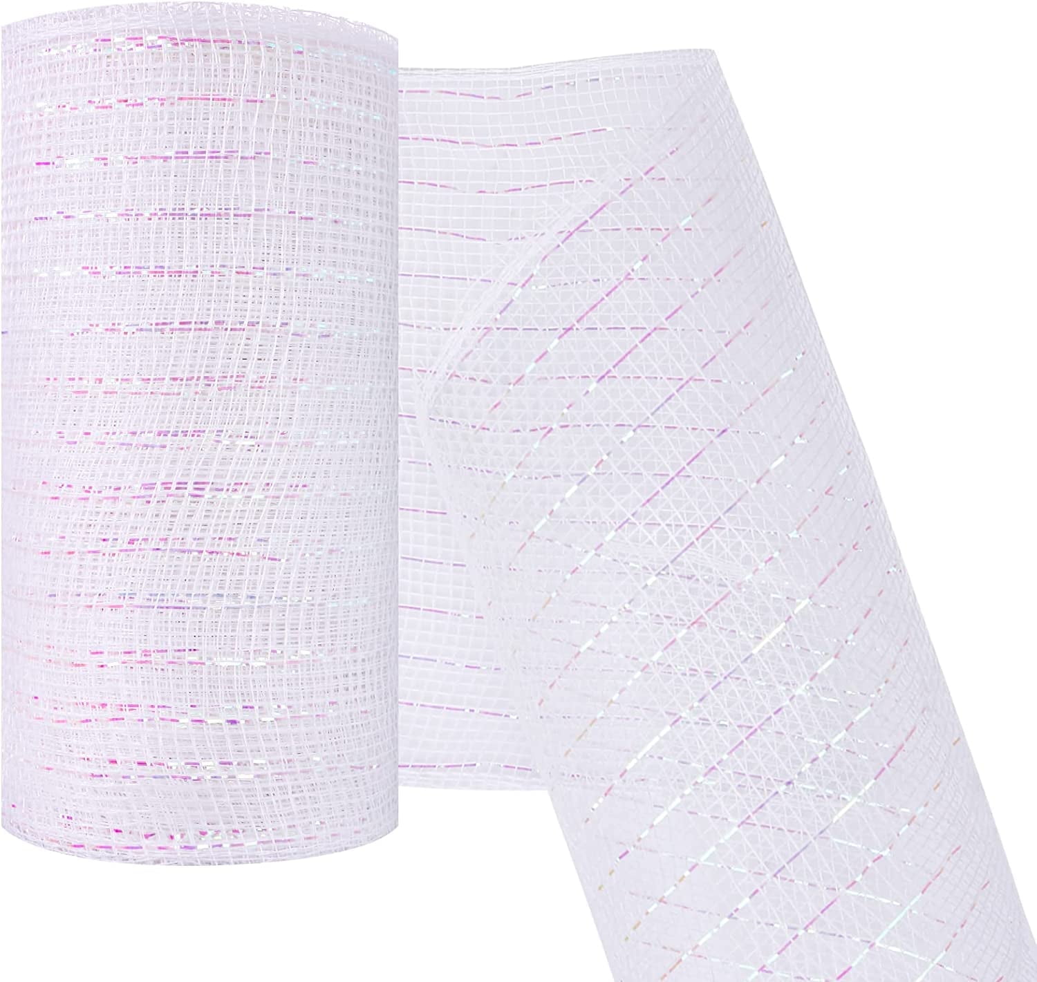 5.9 Inch x 30 Feet Decor Mesh Ribbon with Metallic Foil, Deco Mesh ...