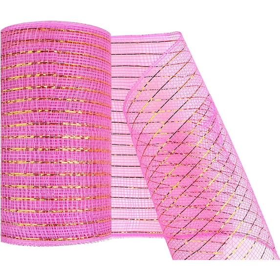 5.9 Inch x 30 Feet Decor Mesh Ribbon with Metallic Foil Wreath Supplies ...