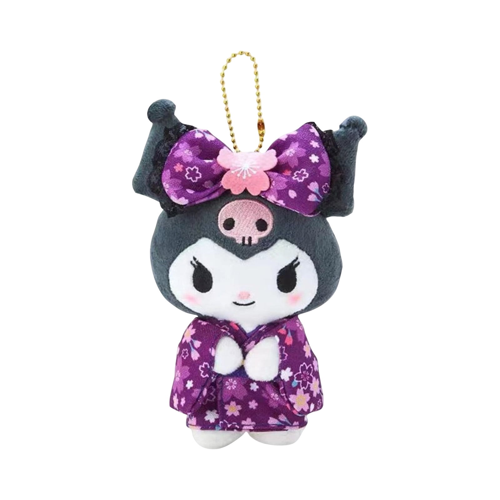 5.9" Kuromi Cherry Blossom Kimono Series Plush Keychains, Kawaii Kuromi ...