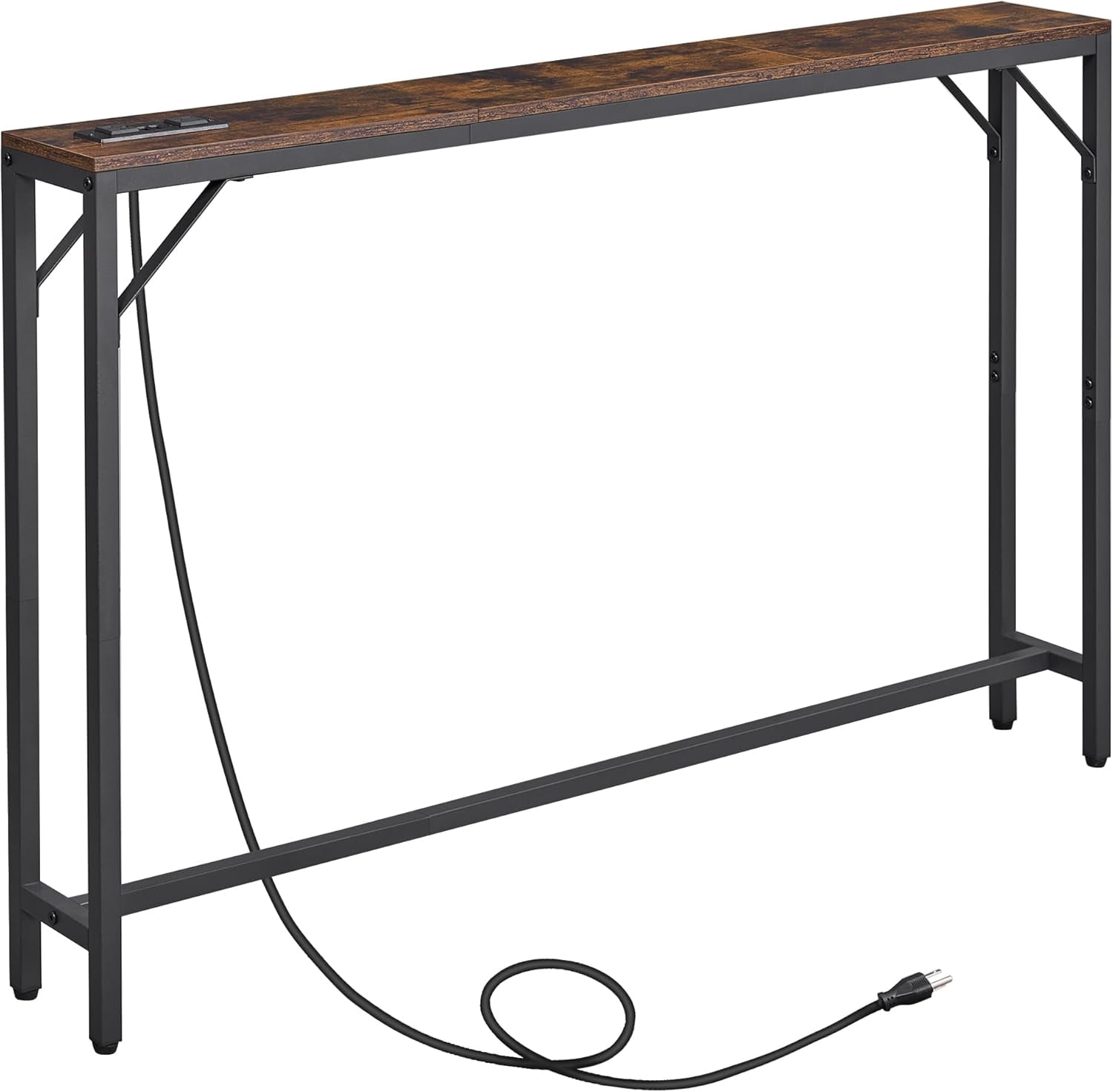 5.9" Narrow Console Sofa Table with Power Outlets and USB Ports, Skinny ...