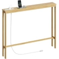 5.9" Narrow Console Sofa Table with Power Outlets, 5.9" Dx39.4 Wx31.1 H ...