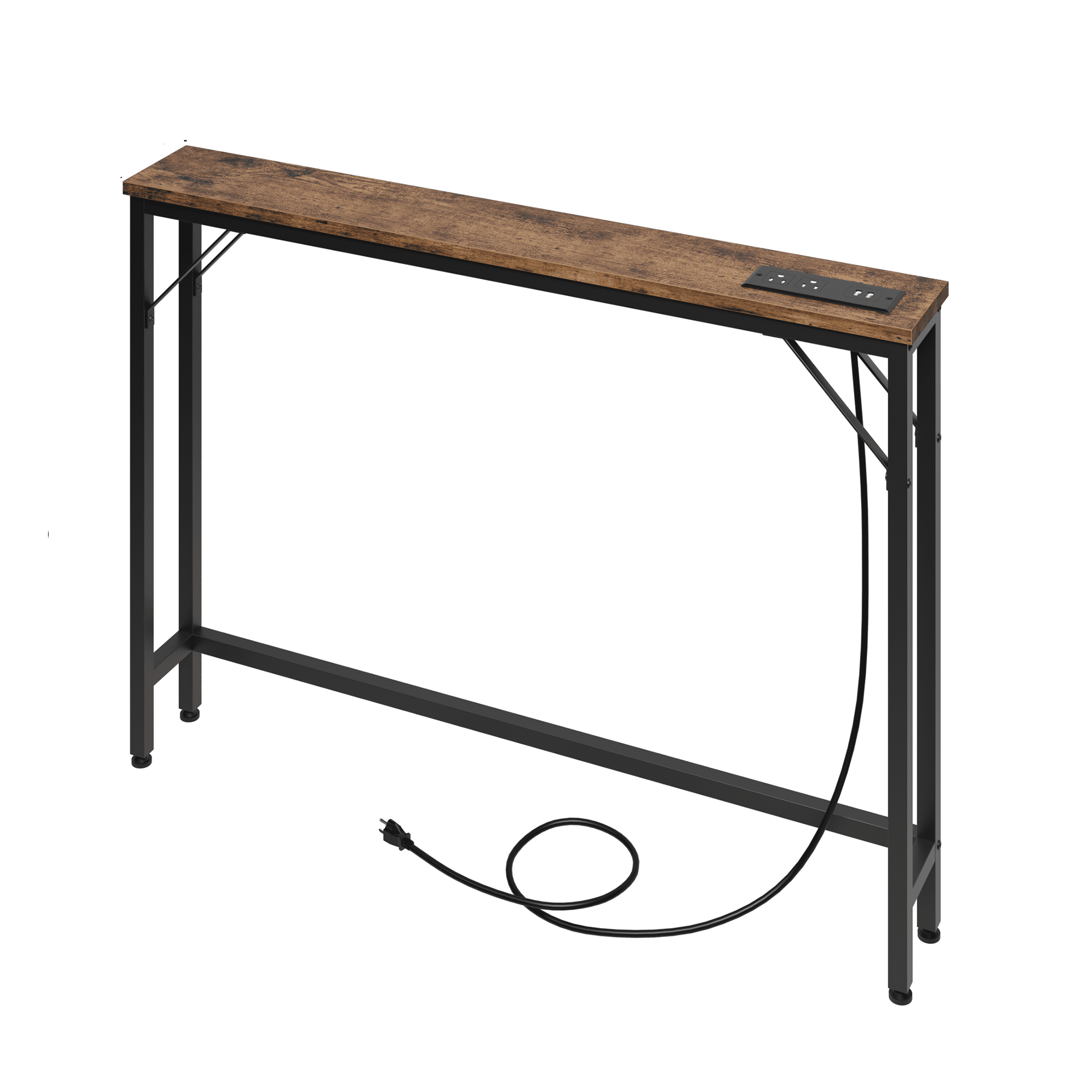 5.9" Narrow Sofa Table Console Table with Storage Behind Couch Table ...