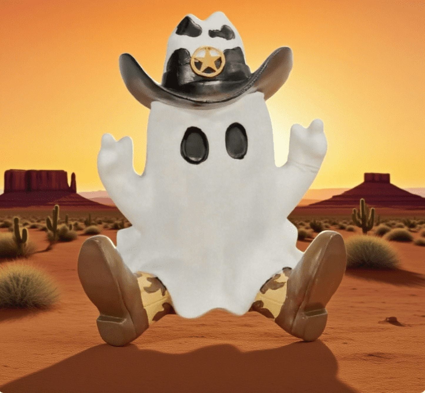 5.9" Resin Halloween Ghost Cowboy – Detailed Cowboy Spirit Statue for ...