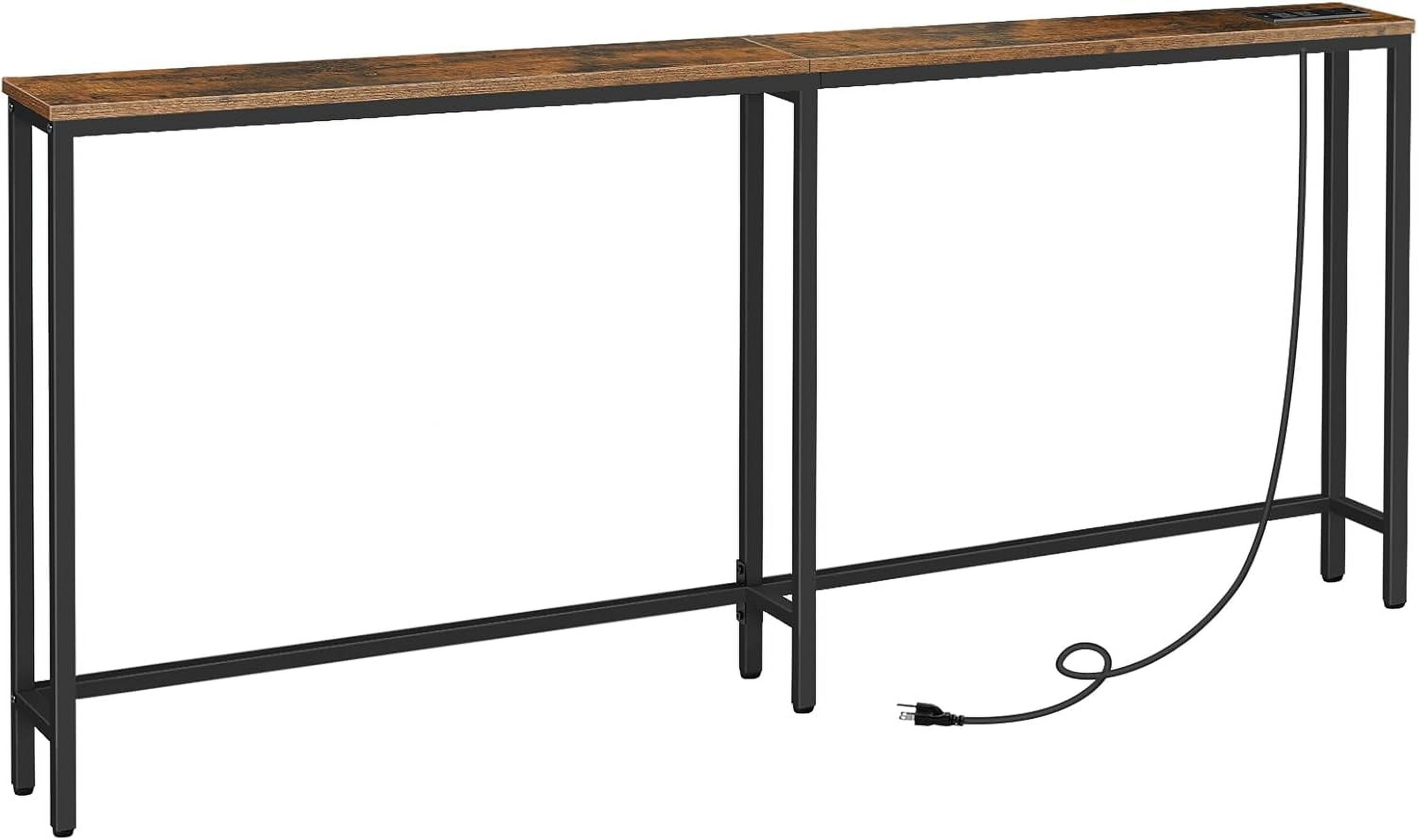 5.9" Skinny Console Table with Charging Station, 70.9" Narrow Sofa ...