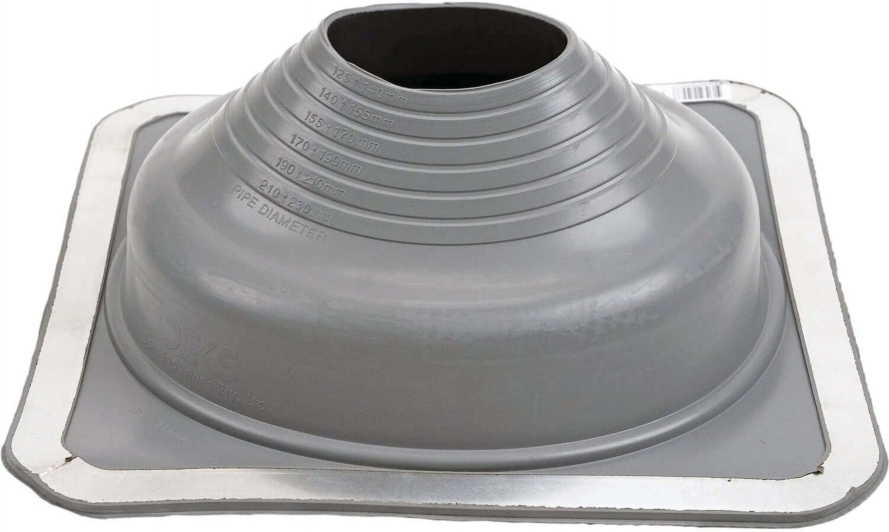(5" - 9") Square Gray EPDM Flexible Pipe Flashing, Roof Jack, Pipe Boot ...