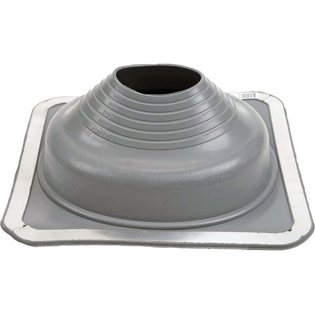 (5" - 9") Square Gray EPDM Flexible Pipe Flashing, Roof Jack, Pipe Boot ...