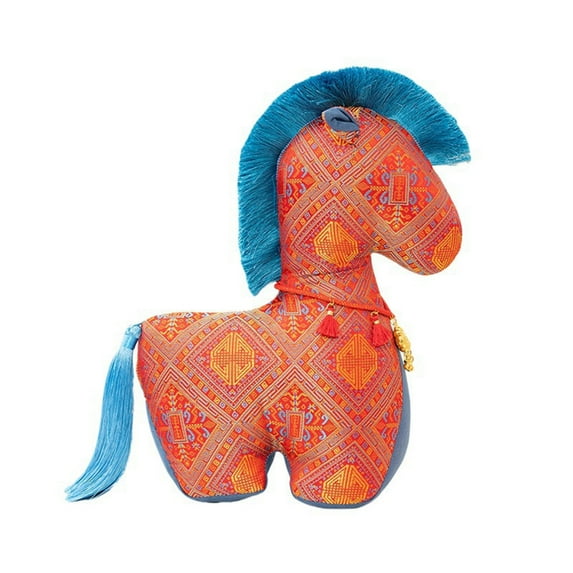 5.9" Traditional Fabric Horse Figurine 2026 Zodiac Mascot Lucky Red ...