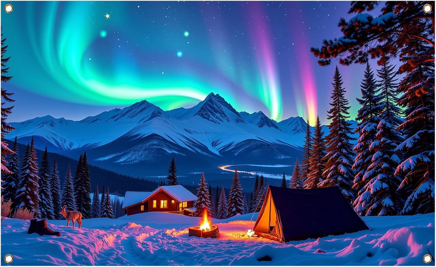 5.9 X 3.6 Ft Colorful Northern Lights Backdrop, Birthday Party Photo ...