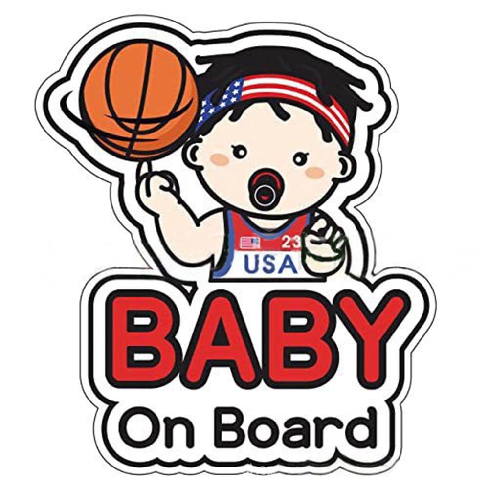 5.9 "baby In The Car Reminder Stickers, Cute Baby Rapper Glass Window ...
