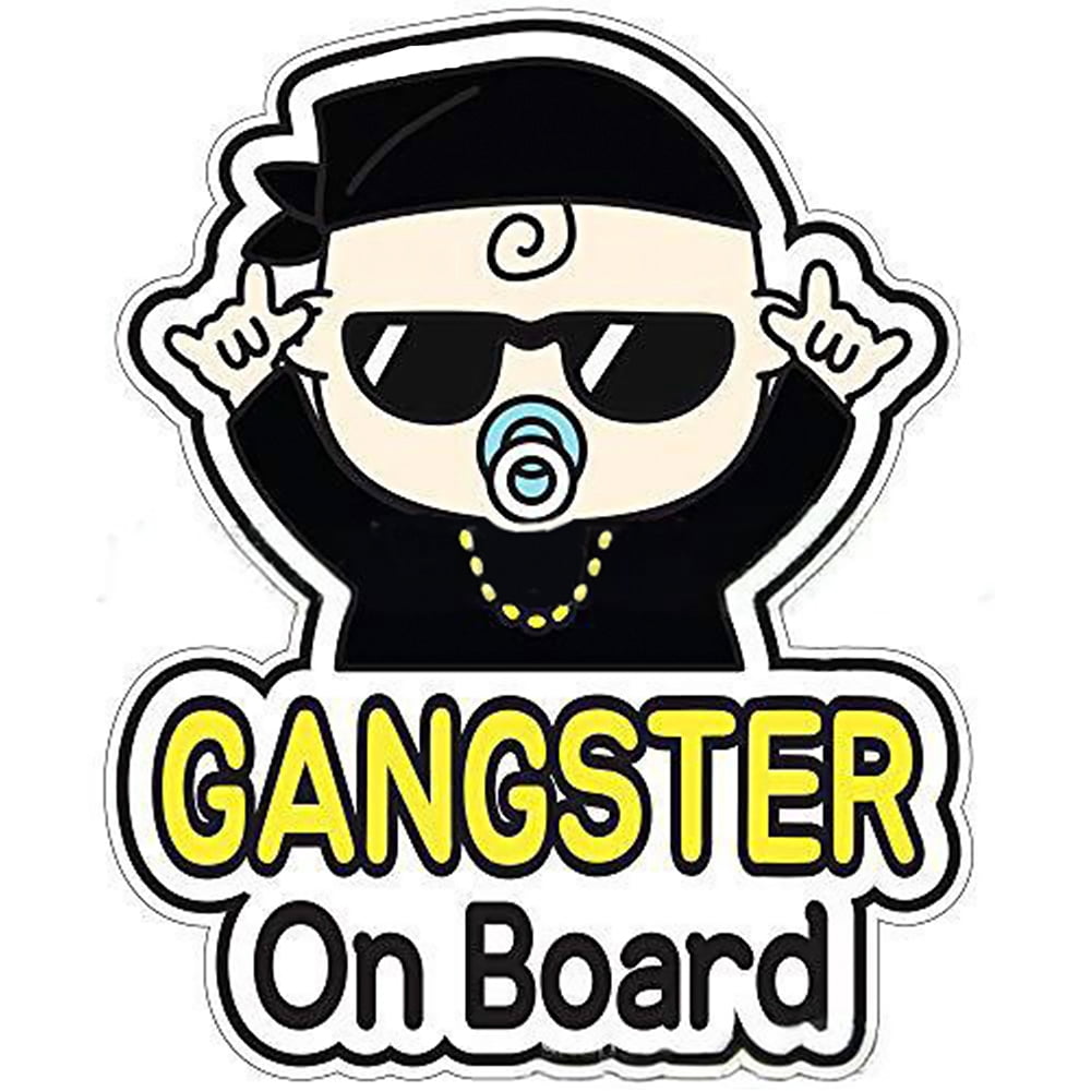 5.9 "baby In The Car Reminder Stickers, Cute Baby Rapper Glass Window ...