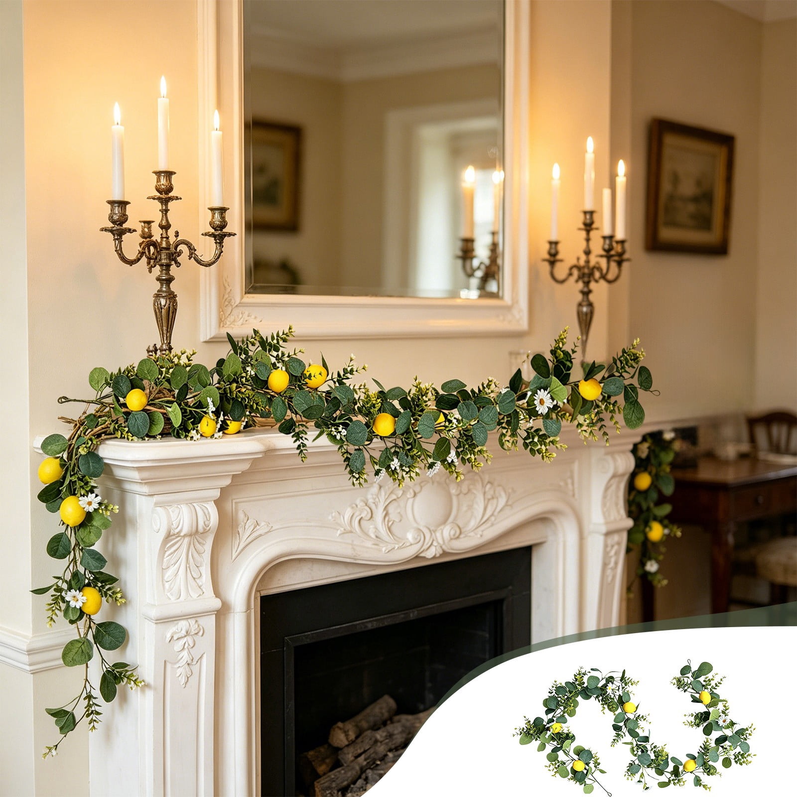 5.9 ft Artificial Leaf Garland Faux Plastic Vines with Flowers for ...