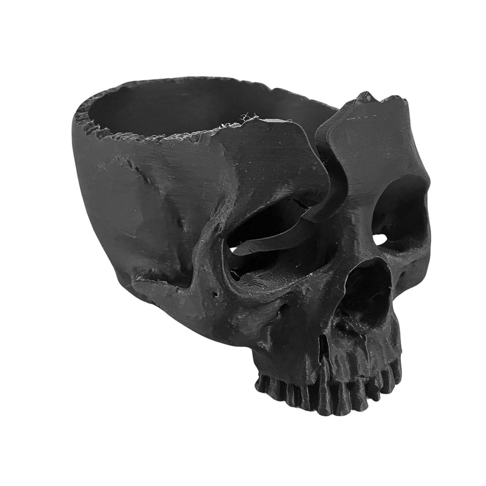 5.9 inch Open Skeleton Skull Figurine Medium Bowl, Artificial Resin Skull Head Flower Pot ...