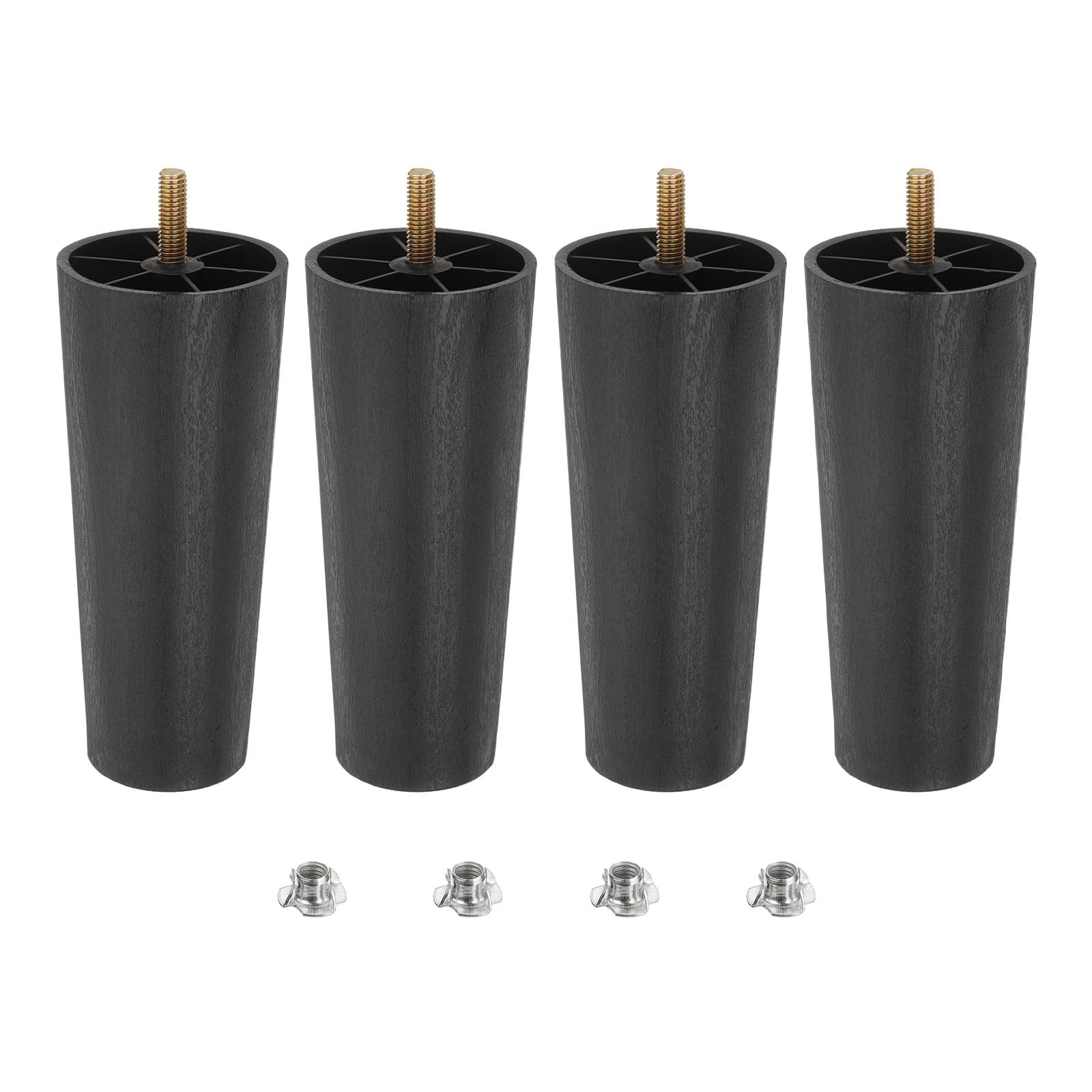 5.9 inch Plastic Round Tapered Furniture Legs, Set of 4 Replacement ...