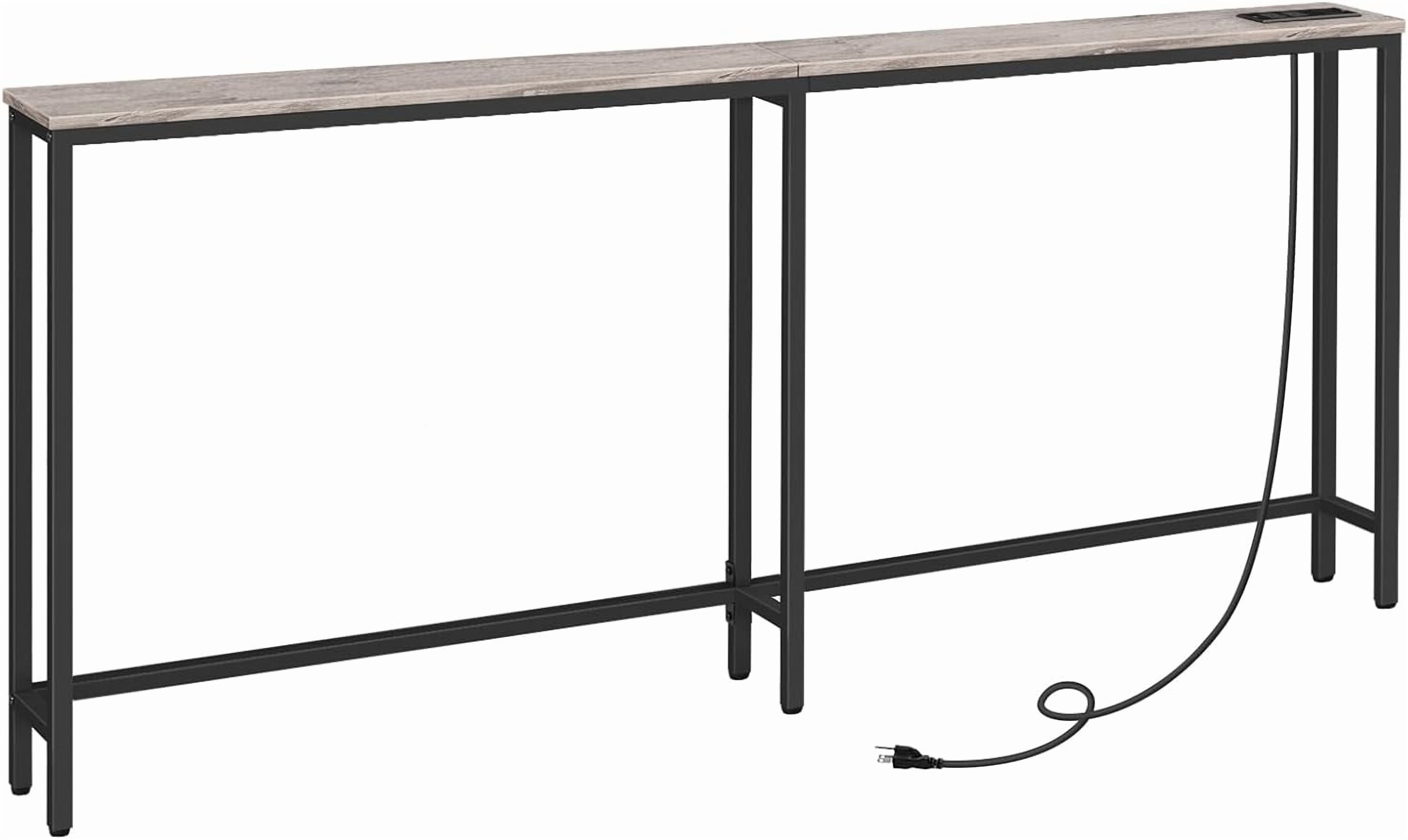 **5.9" skinny console table with charging station, 70.9" narrow sofa ...