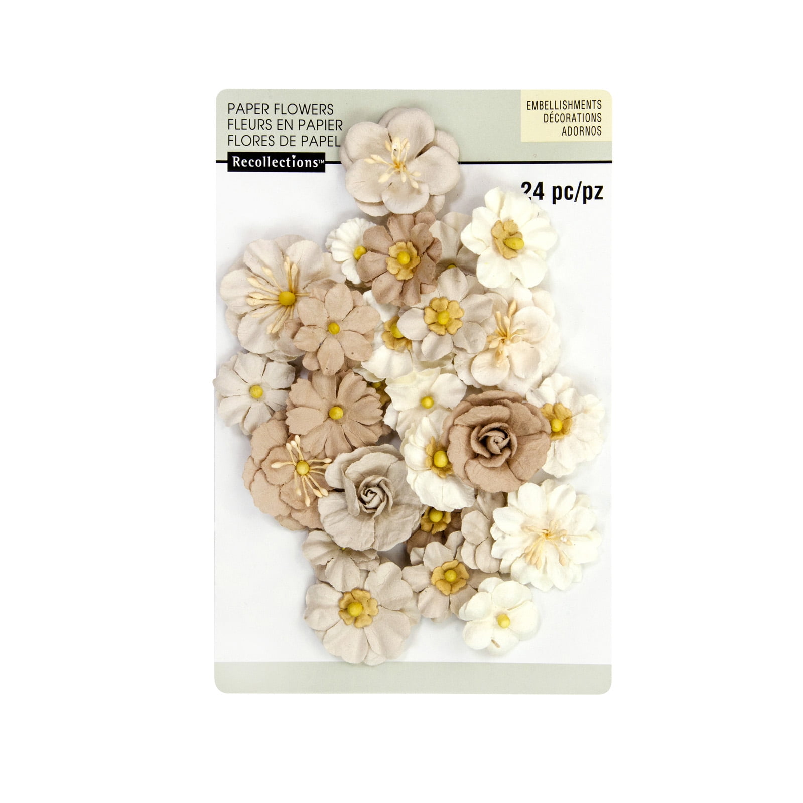 5.9" x 4" Neutral Small Mixed Flowers By Recollections - Paper Flower ...