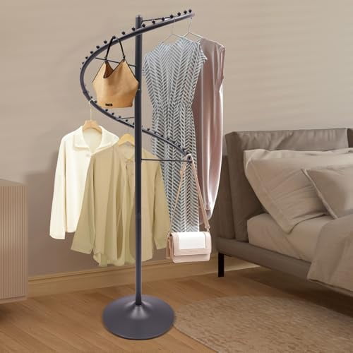5.91ft Spiral Rotating Clothing Rack 360° Spiral Hanger Retail Clothing ...