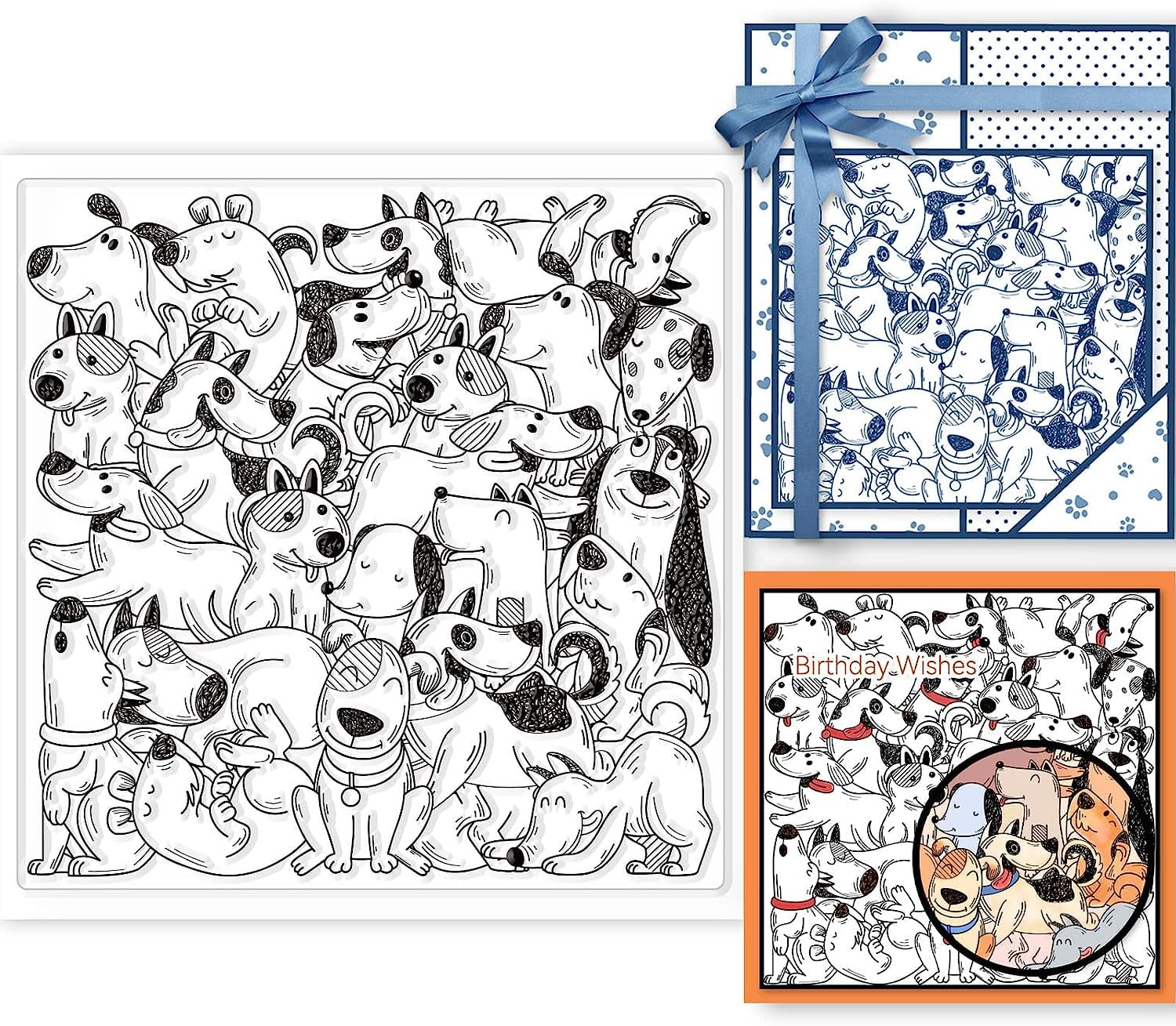 5.91x5.91in Dog Clear Stamps Lovely Dog Silicone Stamps Animals ...