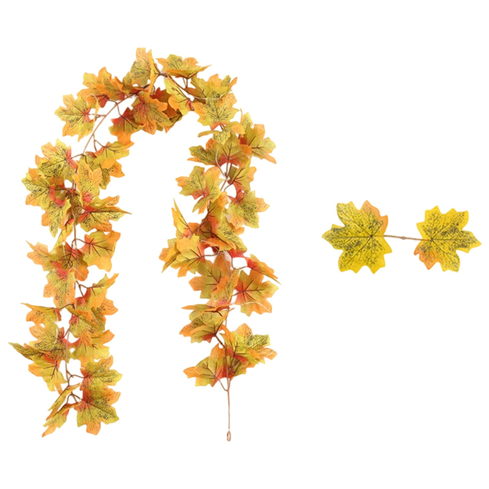 5.9FT Artificial Maple Leaf Garland - Black & Orange Fall Maple Leaves Hanging Vine for ...