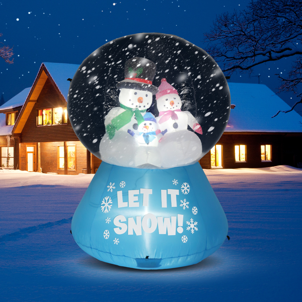5.9FT Christmas Inflatable Snowglobe - Built-in Fan for Artificial Snow ...