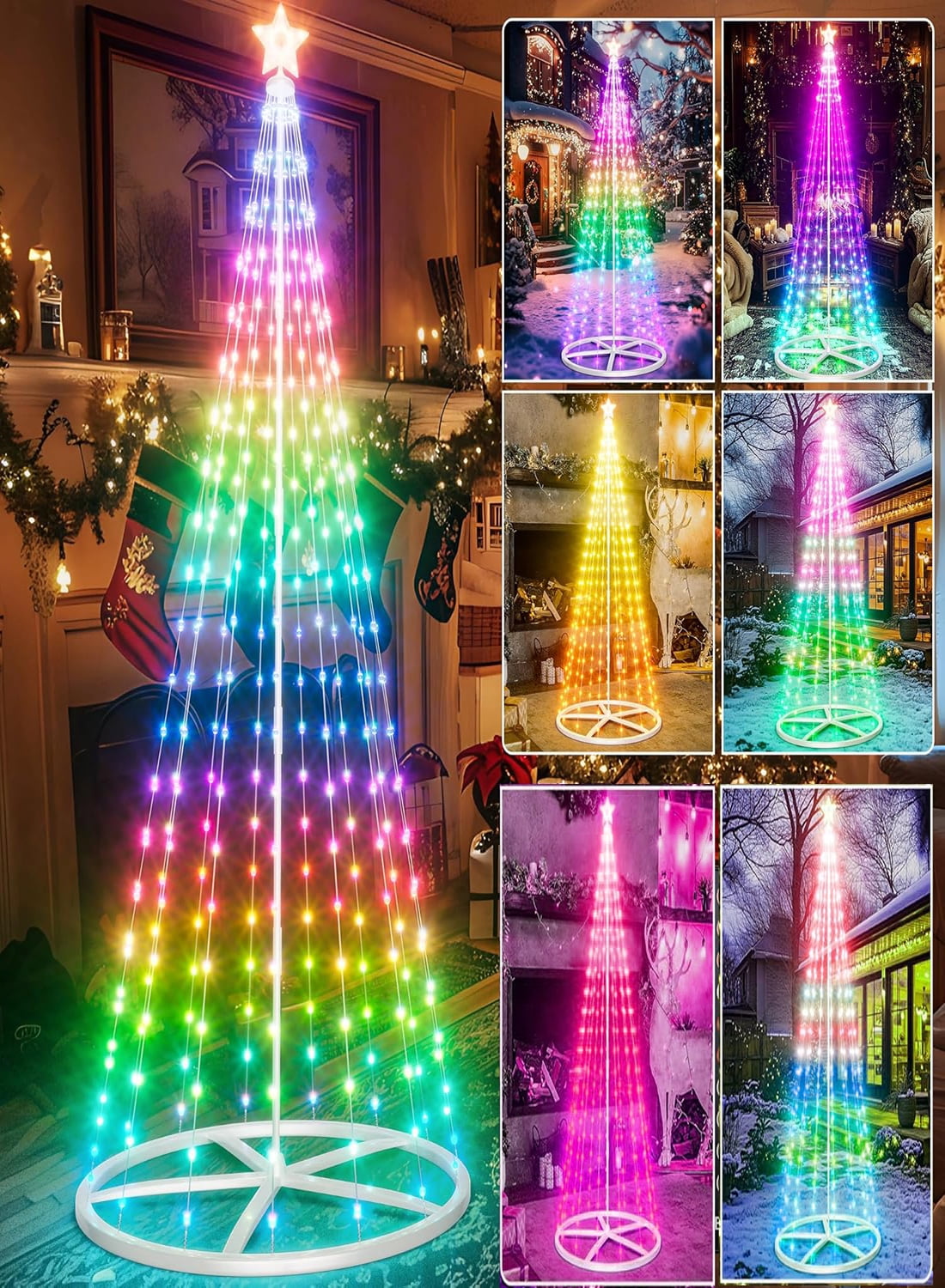 6FT Christmas Tree-Lighted Christmas Tree portable tree LED light,color ...