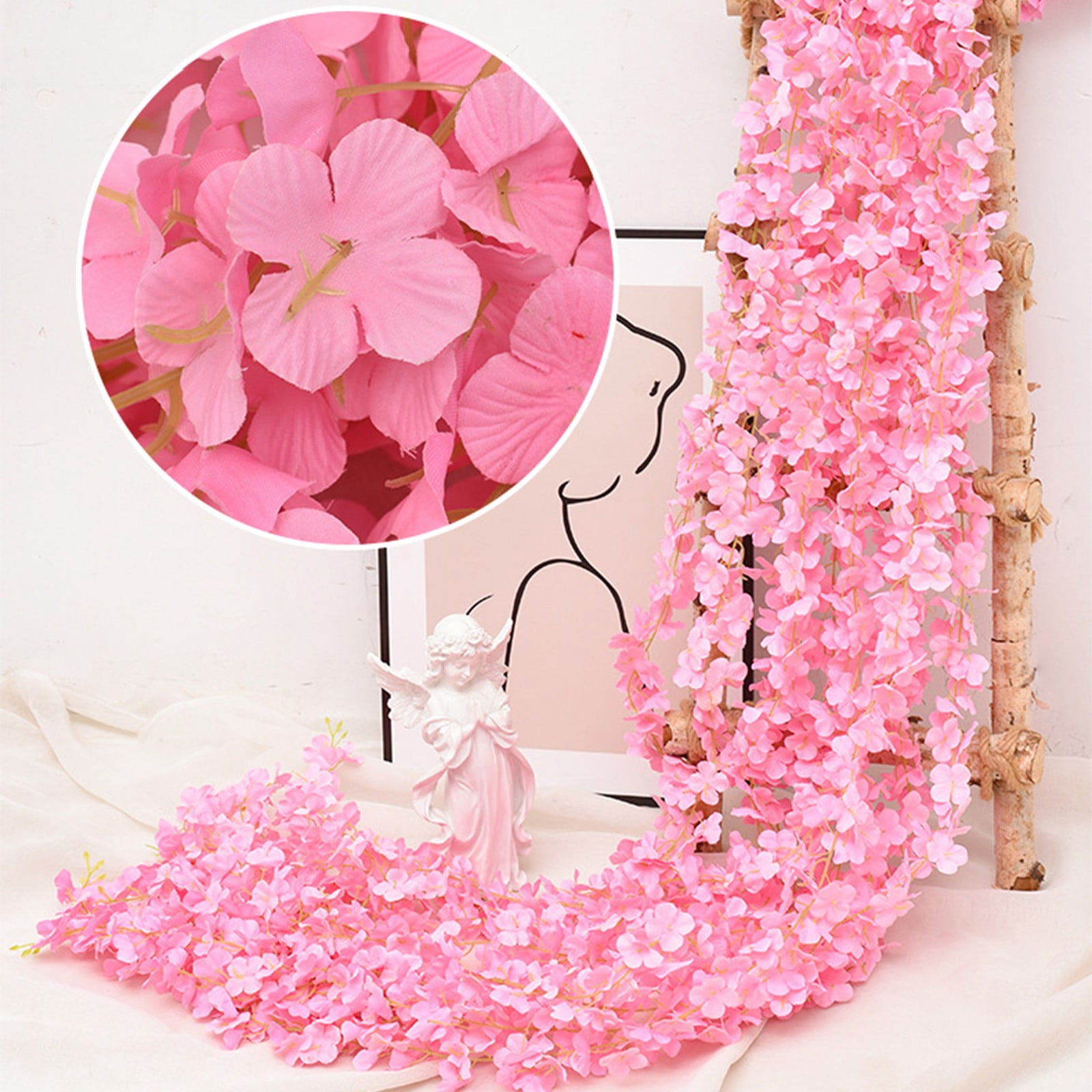 5.9FT Flower Garland,Artificial Hydrangea Vine Flowers,Hanging Fake ...
