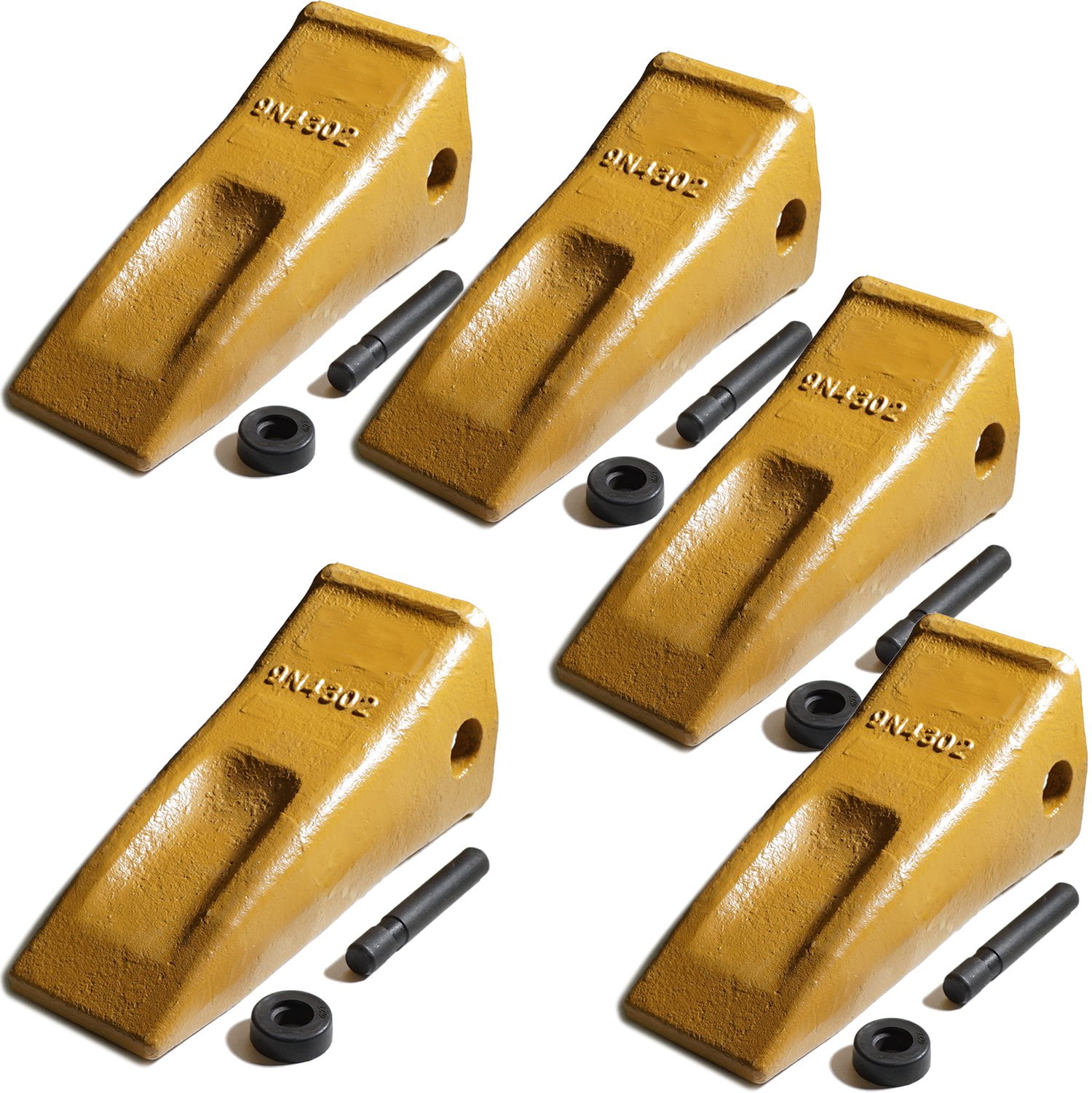 5 9N4302 Long Bucket Teeth w/Side Pin 9J2308 & 8E6259 Retainer CAT J300 ...