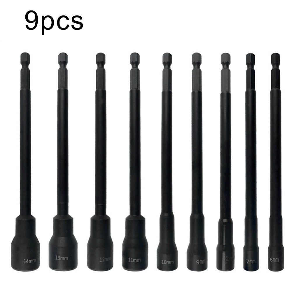 5/9pcs 150mm Extend Magnetic Hex Socket For Power Drills Pneumatic ...