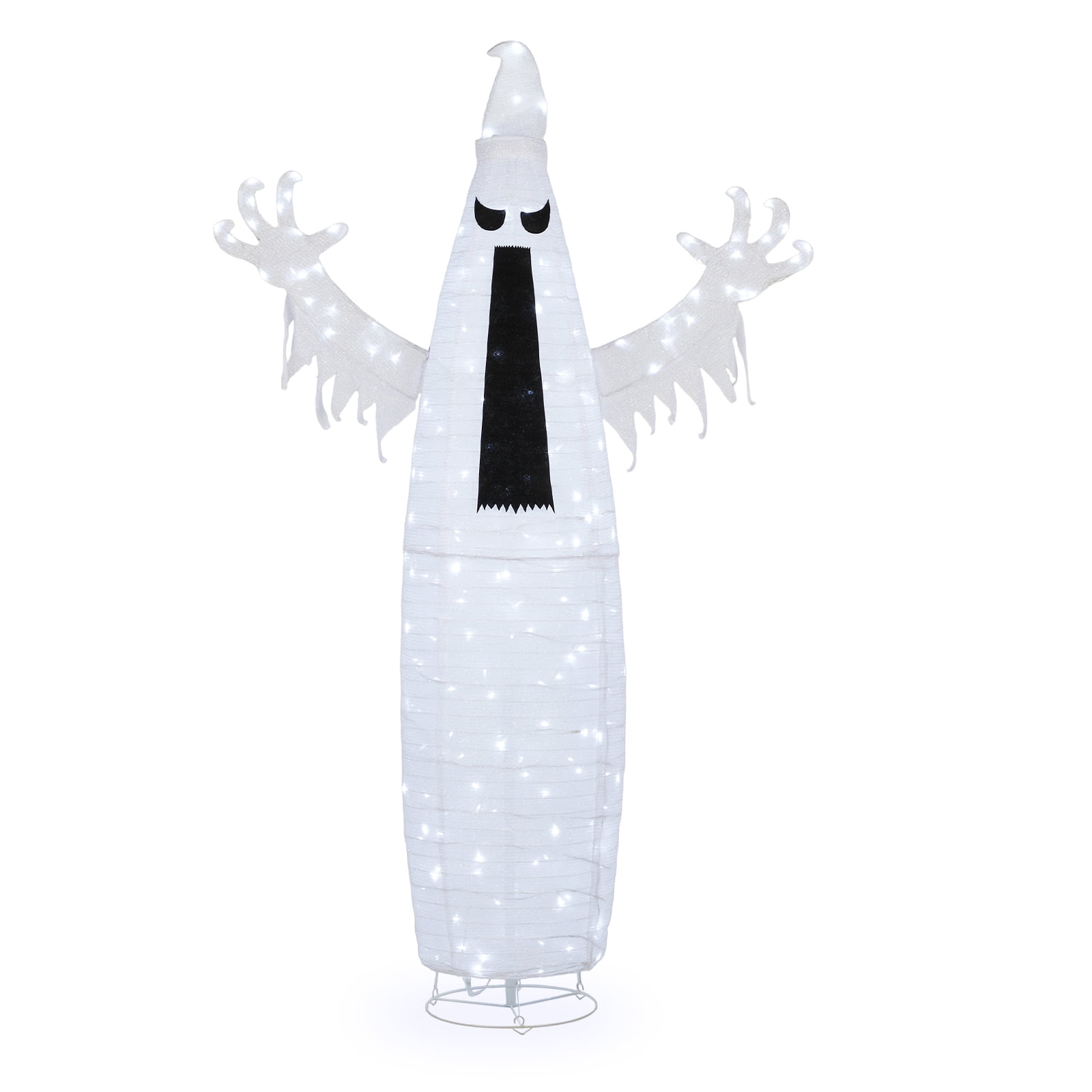 5.9ft Lighted Pop-Up Ghost with 160 LED Lights Festive Outdoor ...