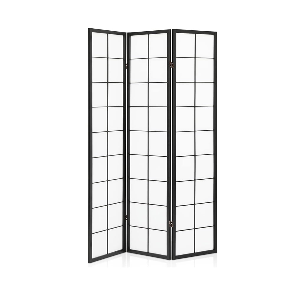5.9ft Oriental Grid Room Partitions and Dividers, 3-Panels Shoji Room ...