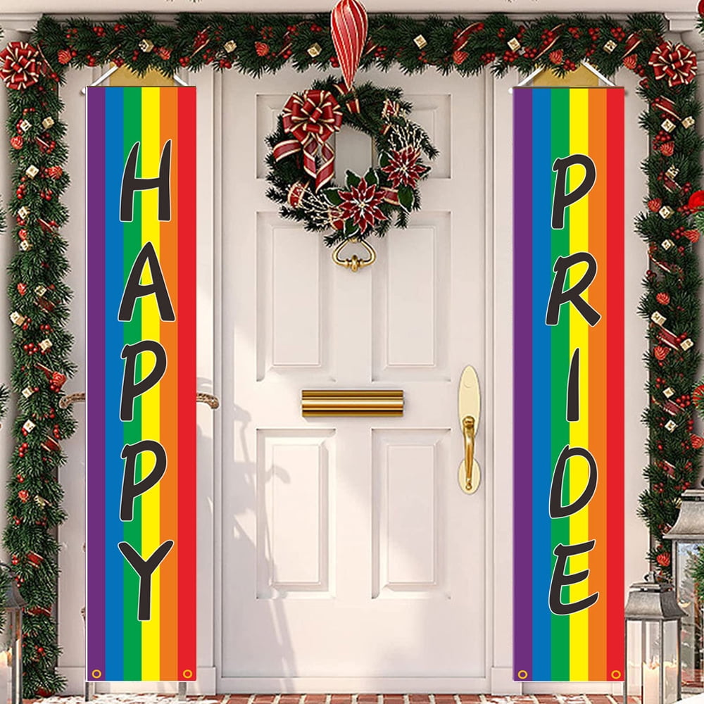 5.9ft Rainbow Flag Couplets LGBTQ Gay Pride Porch Hangings Outdoor ...