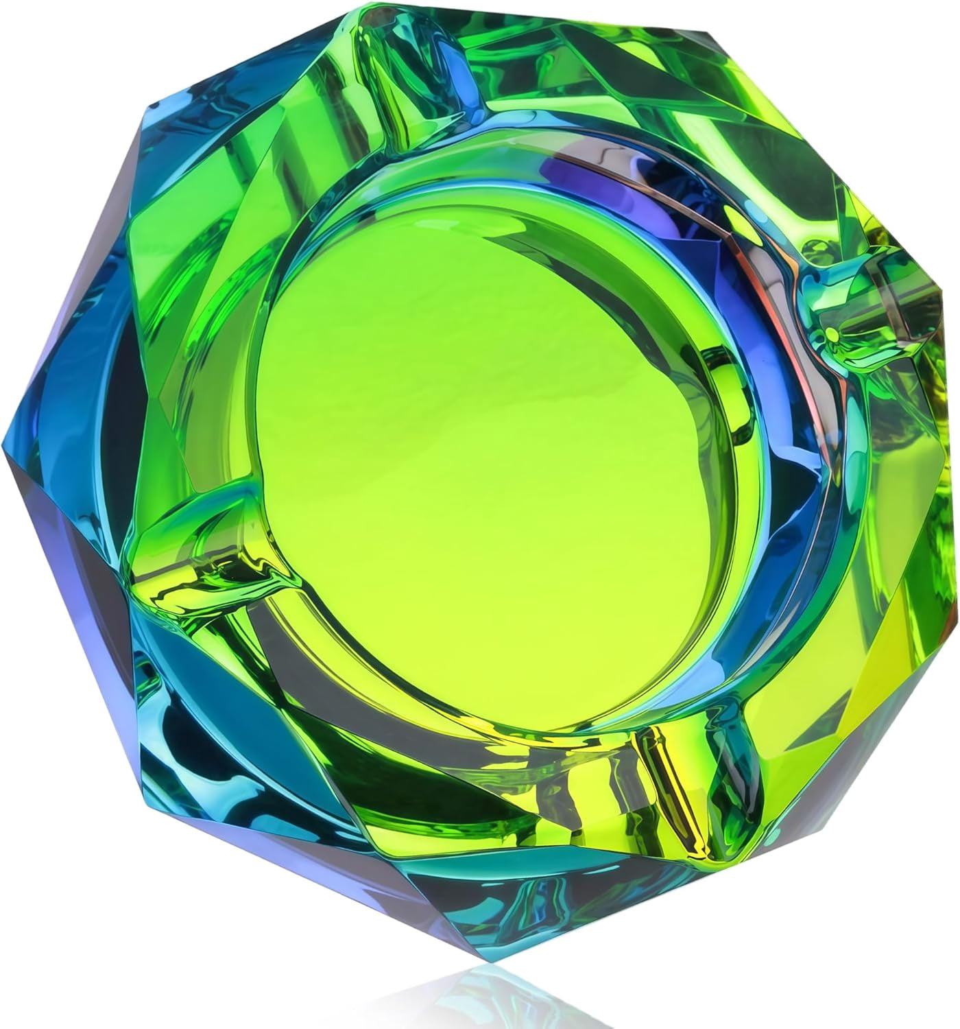 5.9in Large Crystal Glass Ash Tray, Sparkly Cigarettes Cigar Ashtray ...