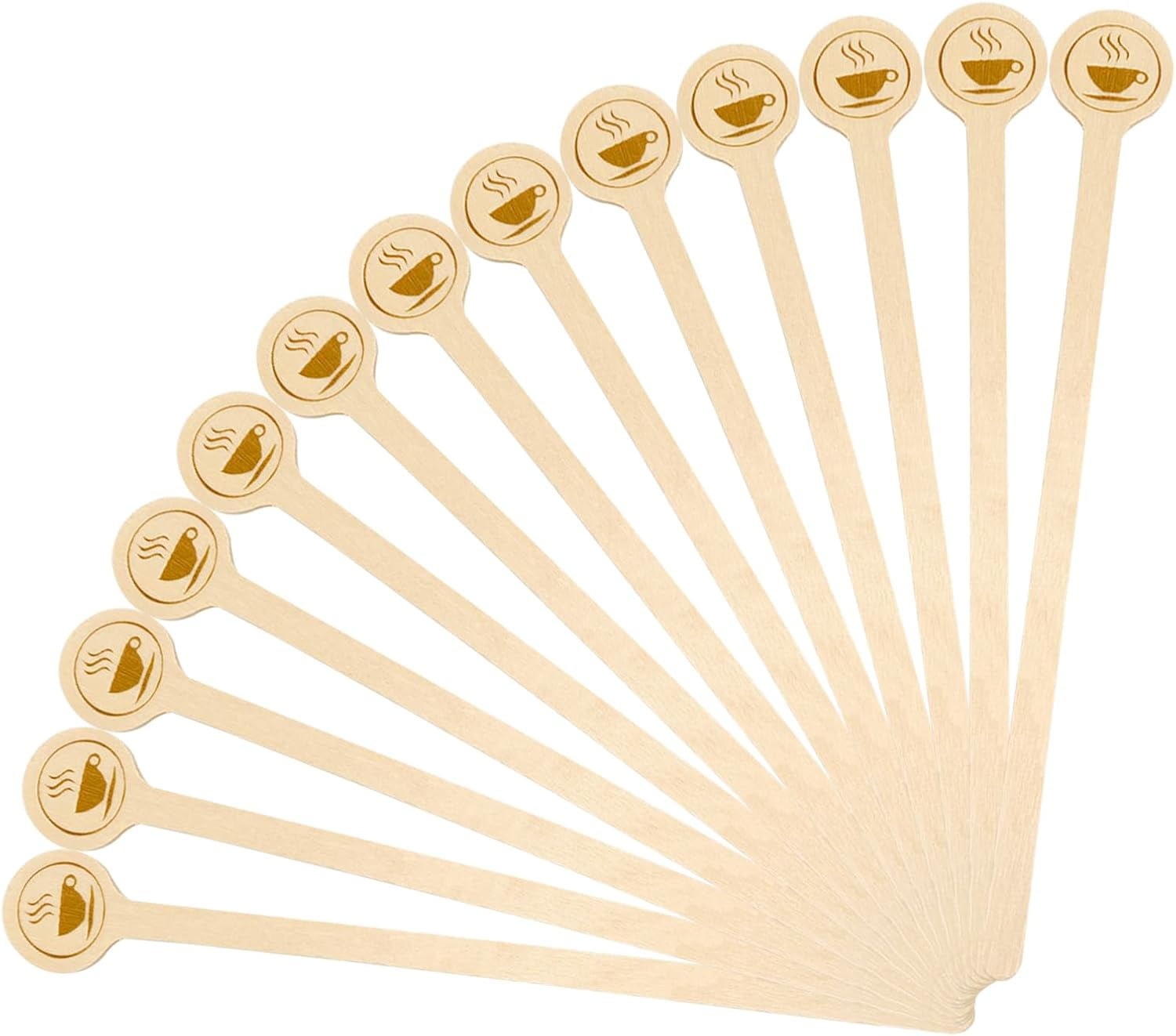 5.9inch Wooden Coffee Stirrers with Round Ends, 100 Count Disposable ...
