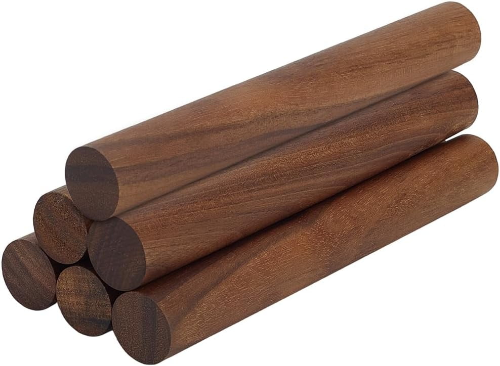 5.9x0.76 Inch Walnut Dowel Rod Sticks Coconut Brown Unfinished Round ...