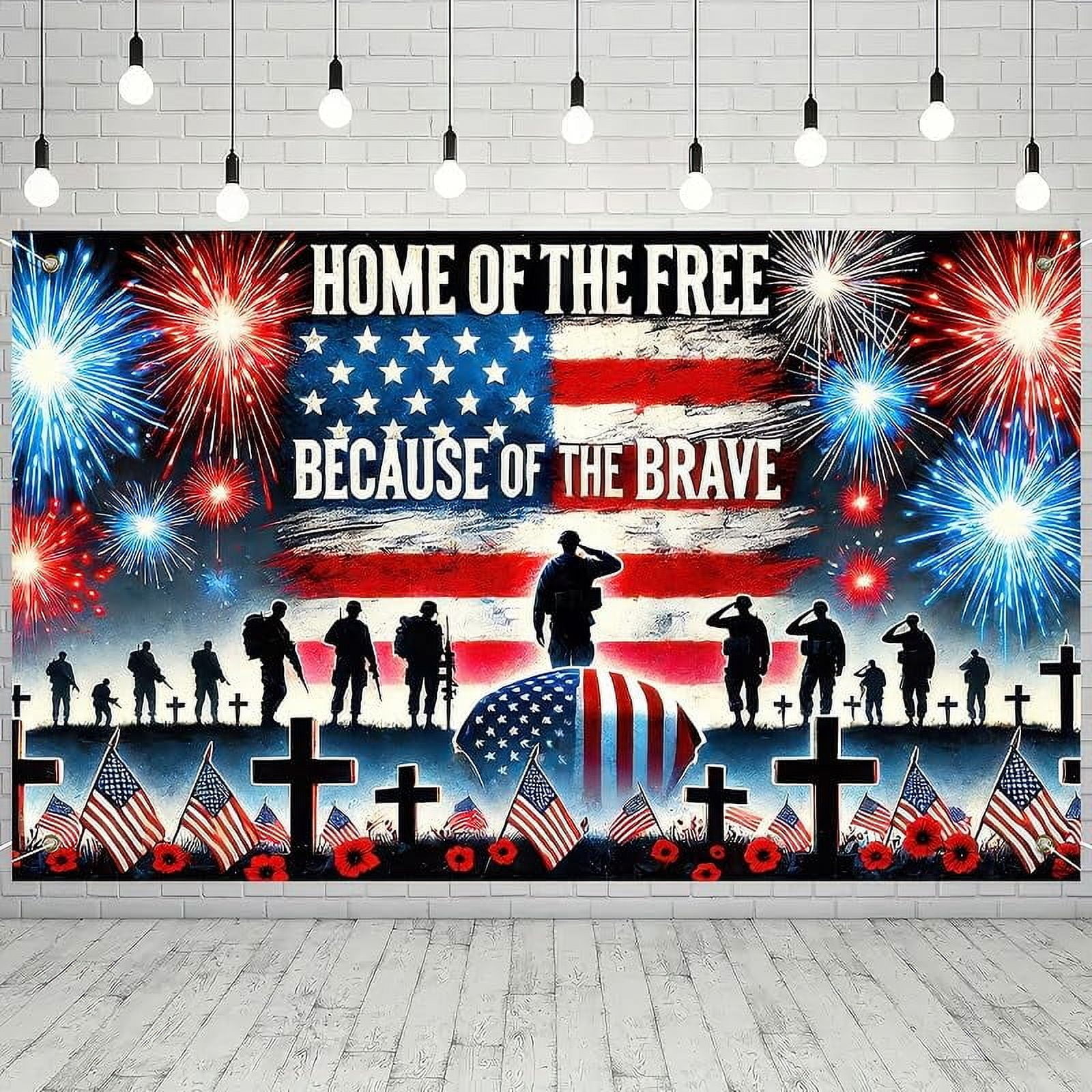 5.9x3.6FT Memorial Day Party Background Banner Independence Day Themed ...