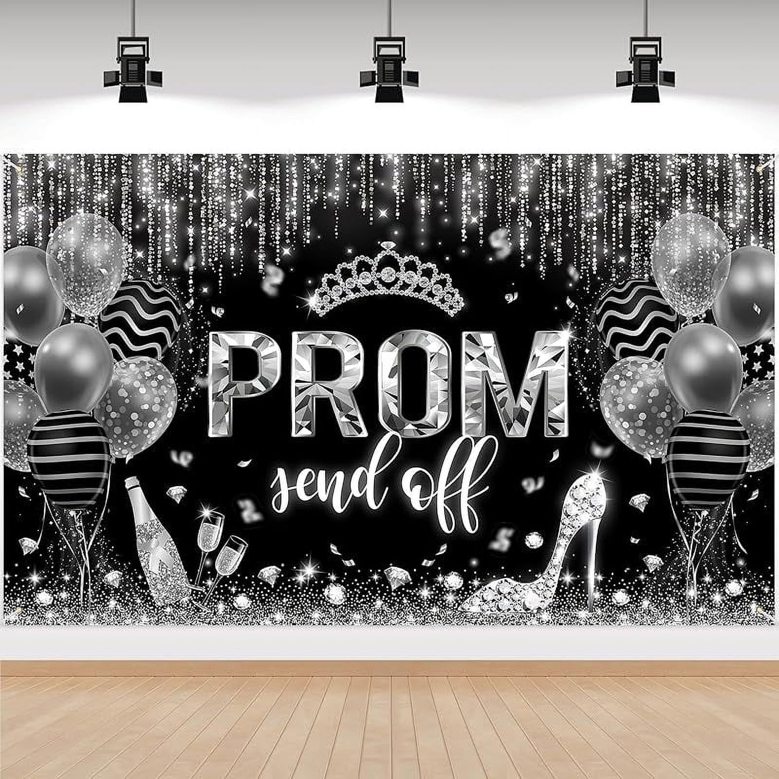 5.9x3.6FT Prom Send Off Backdrop 2025 Prom Night Backdrop Black and ...