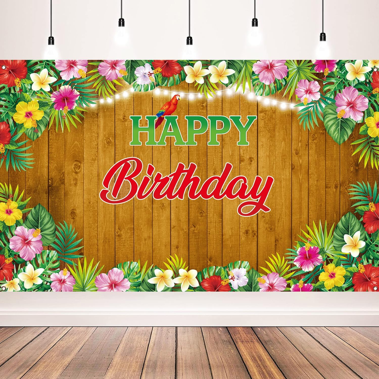 5.9x3.6FT Tropical Floral Birthday Party Backdrop Aloha Luau Birthday ...