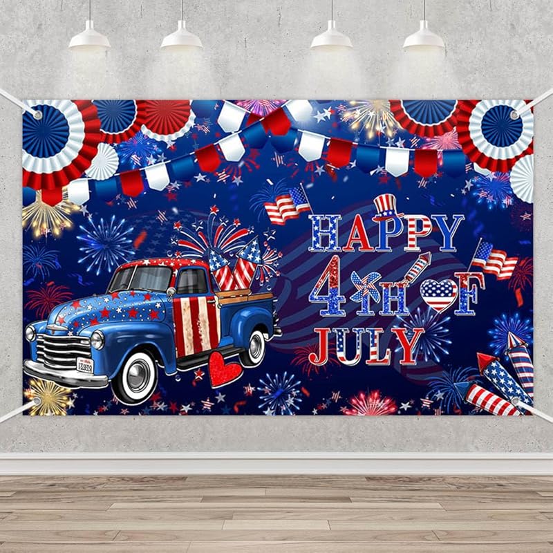 5.9x3.6Ft 4th of July Backdrop 4th of July Wall Banner for 4th of July ...