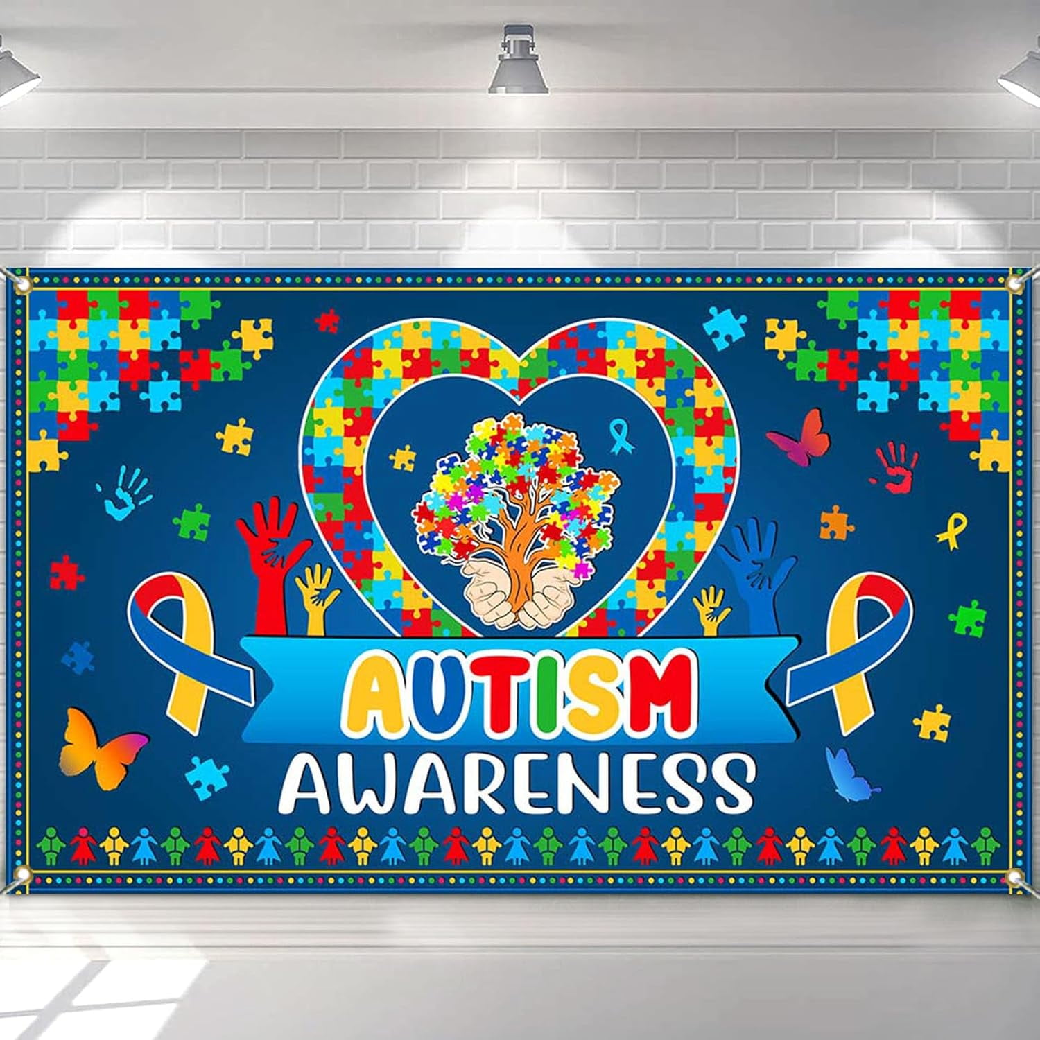 5.9x3.6Ft Autism Awareness Backdrop Autism Awareness Month Decorations ...