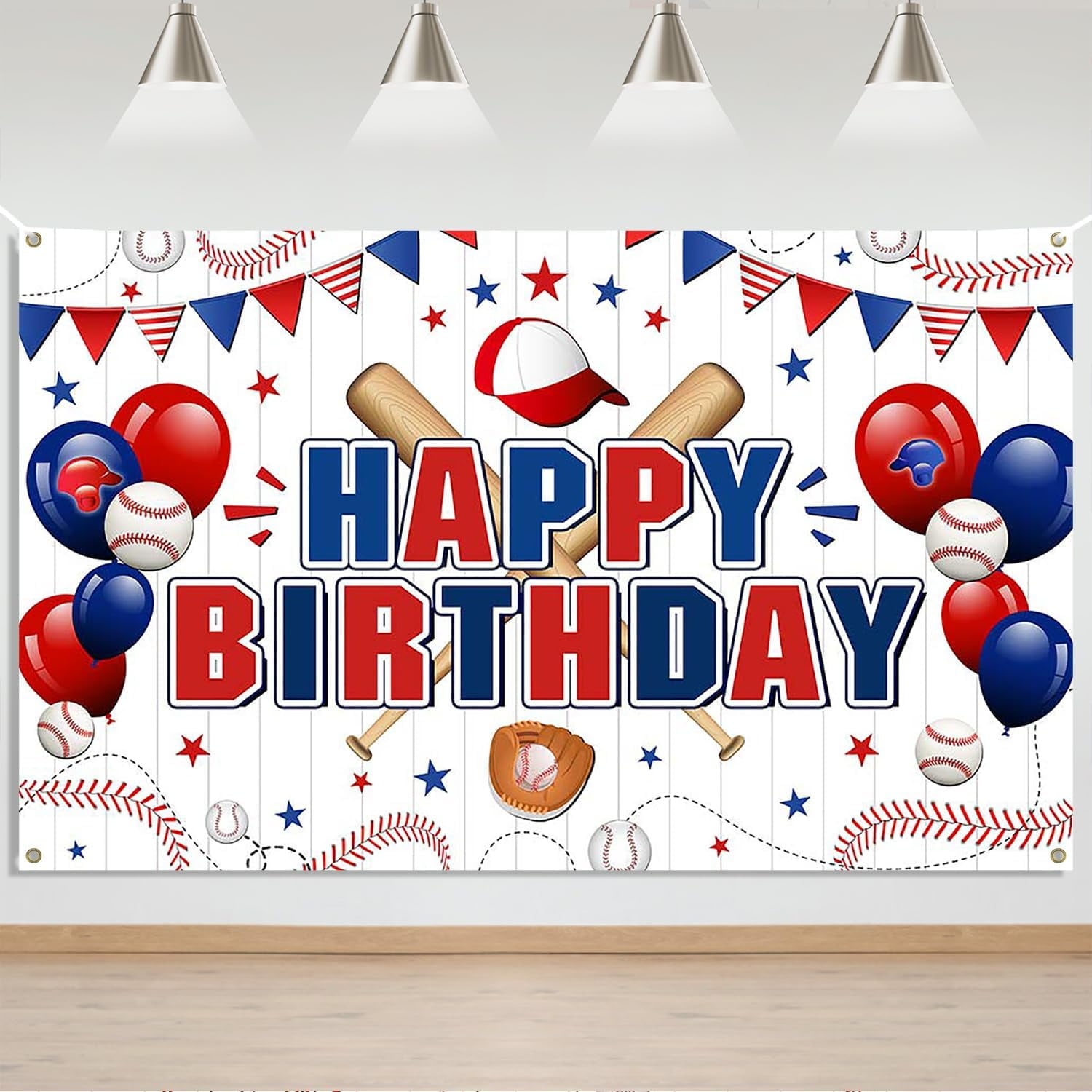 5.9x3.6Ft Baseball Birthday Backdrop Banner Baseball Sports Themed ...