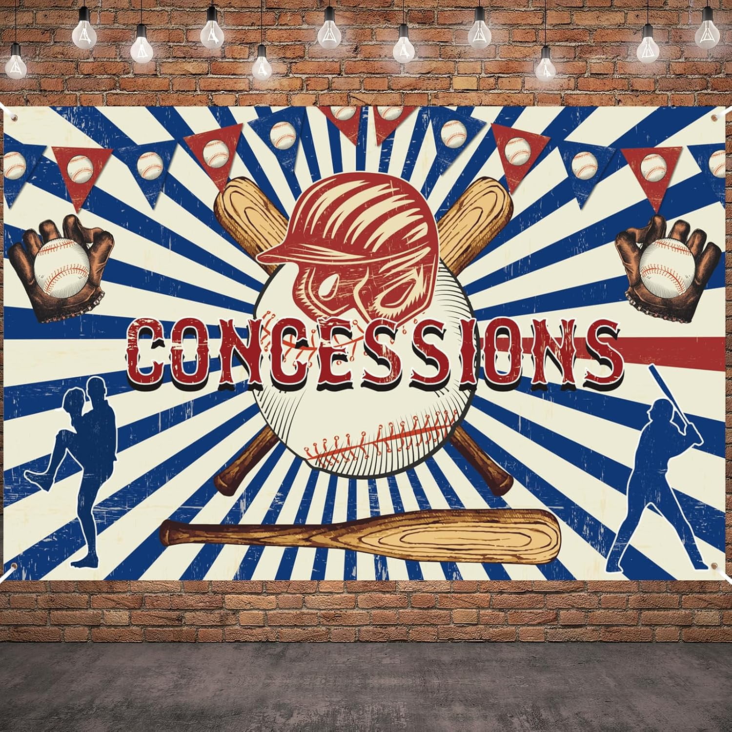 5.9x3.6Ft Baseball Party Decorations Banner Vintage Baseball Banner ...