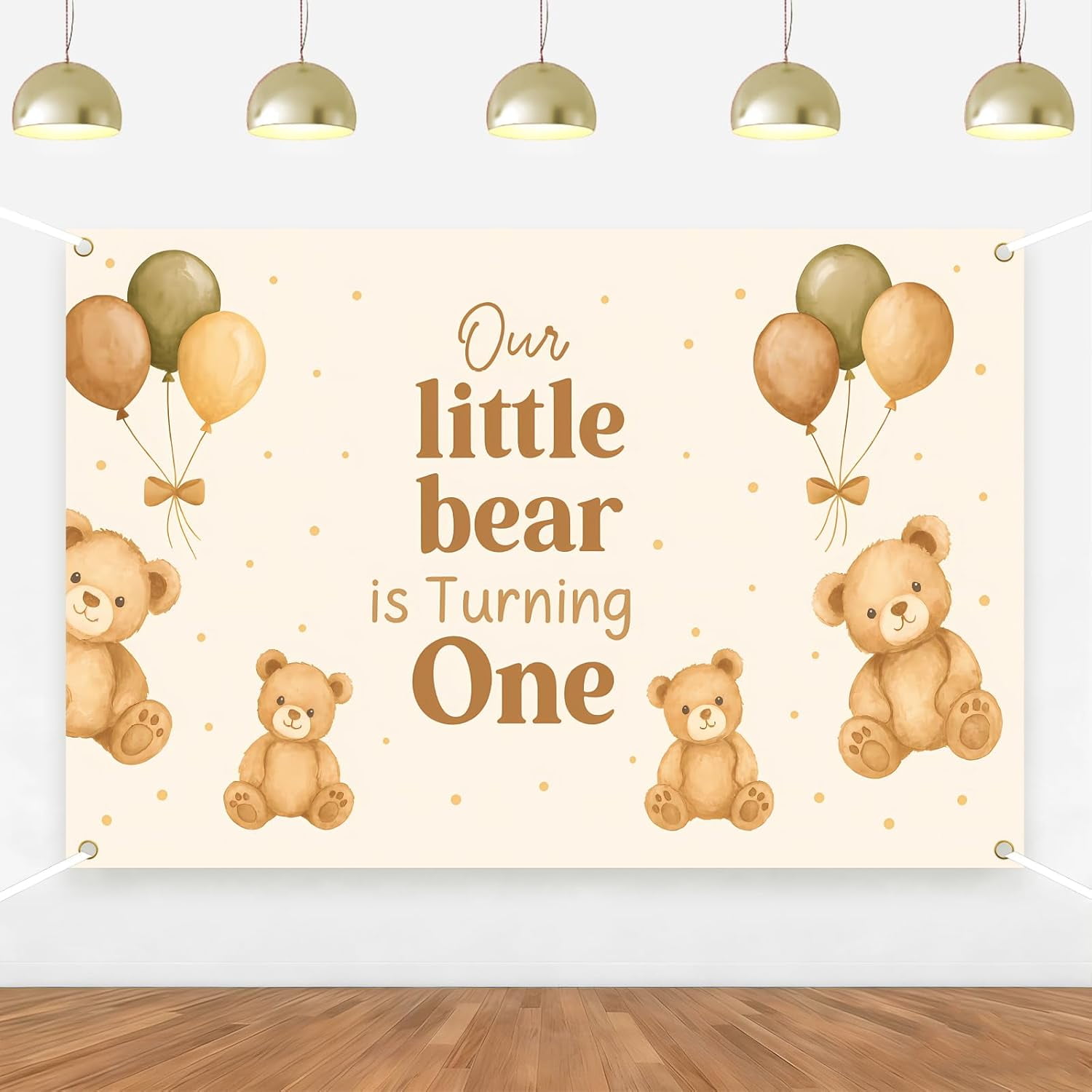 5.9x3.6Ft Beary First Birthday Backdrop Our Little Bear is Turning One ...