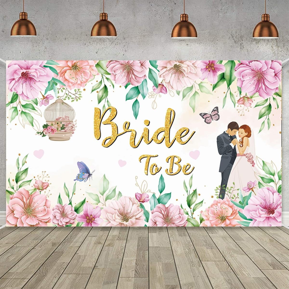 5.9x3.6Ft Bride to Be Backdrop Banner, Floral Wedding Sign for Bridal ...