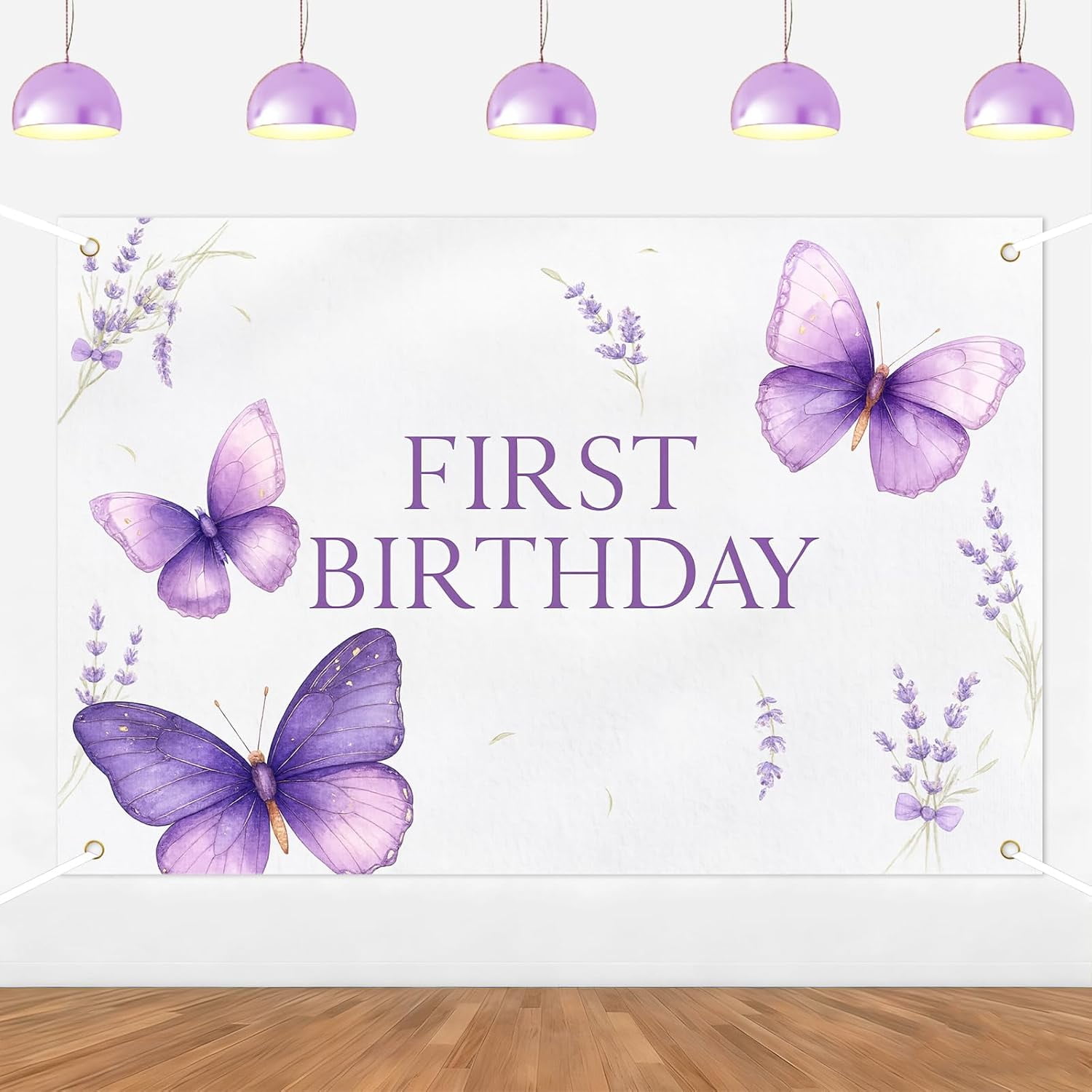 5.9x3.6Ft Butterfly 1st Birthday Backdrop Our Little Butterfly is ...